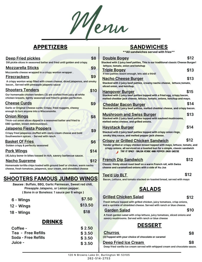 Shooters Golf Simulators & Tavern - Burlington, WI - Shooters Tavern ...